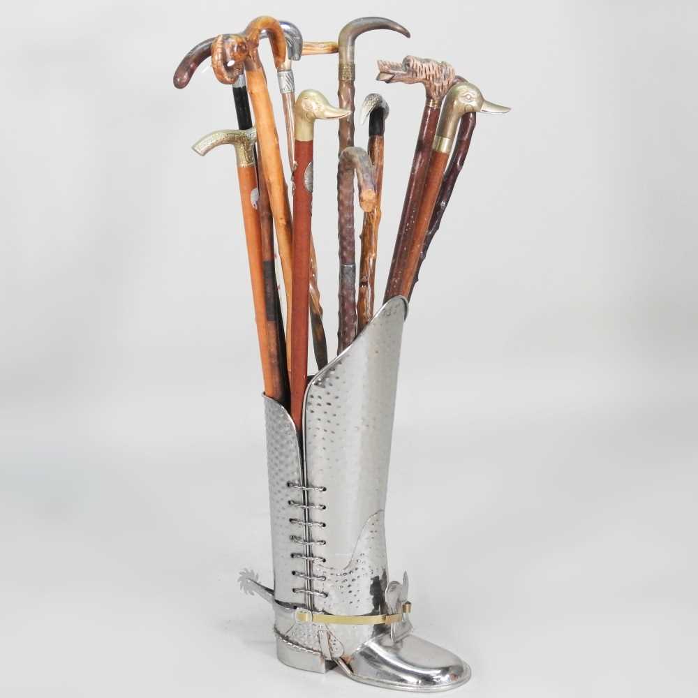 Lot 298 - A novelty stick stand, in the form of a boot,
