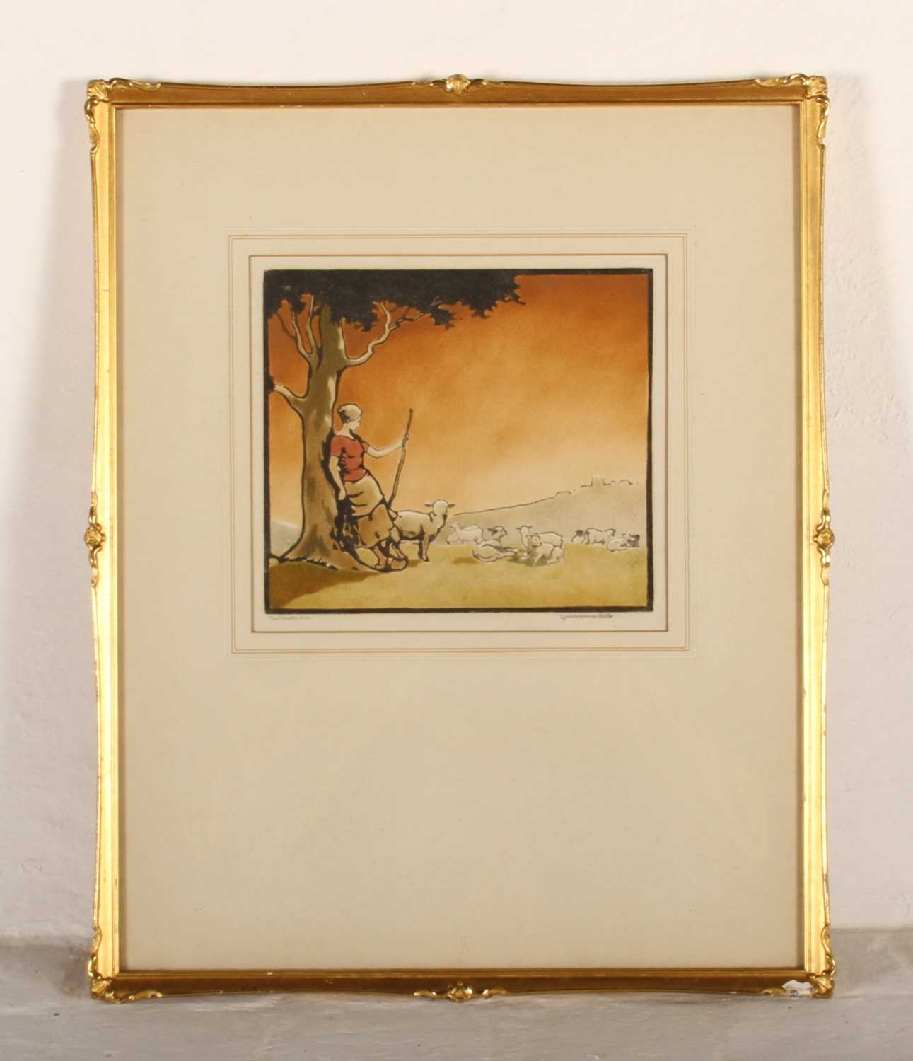 Lot 69 - Lawrence Bell, 20th century, Shepherdess,