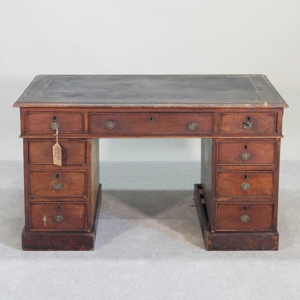 Lot 510 - A Victorian twin pedestal desk, on a plinth