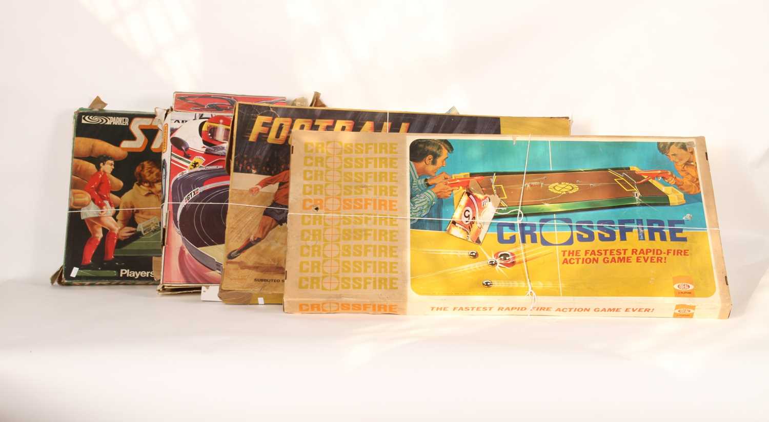 Lot 312 - Four vintage games: Striker, Powertrack 4000,