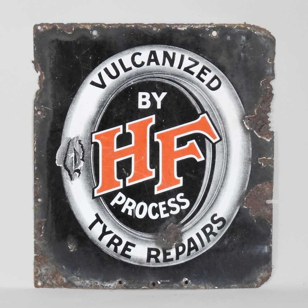 Lot 195 - An old enamel garage advertising sign,