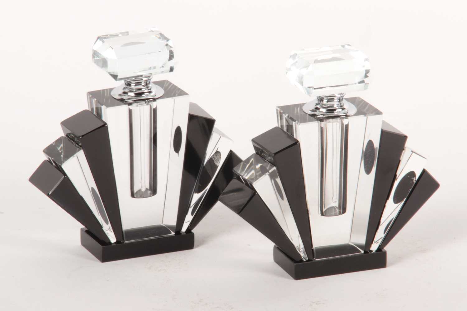 Lot 344 - A pair of Art Deco style glass fan scent