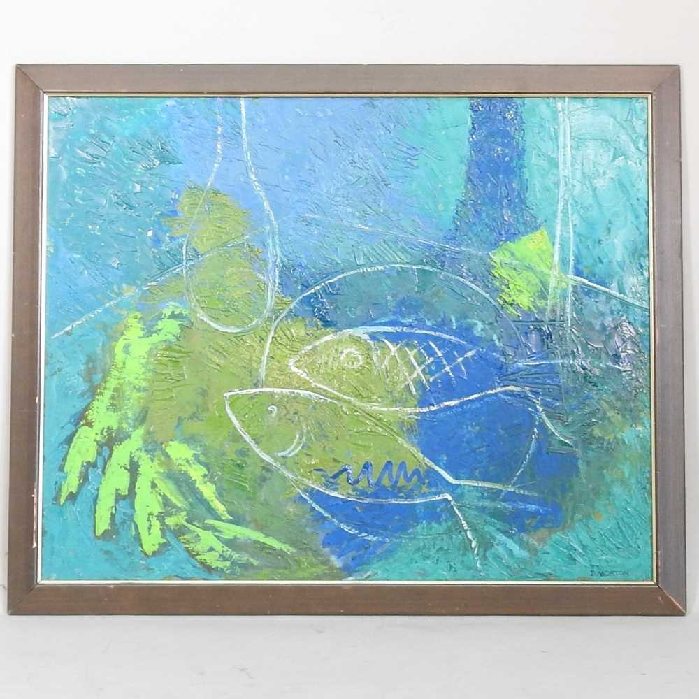 Lot 187 - Morton, contemporary, abstract with fish,