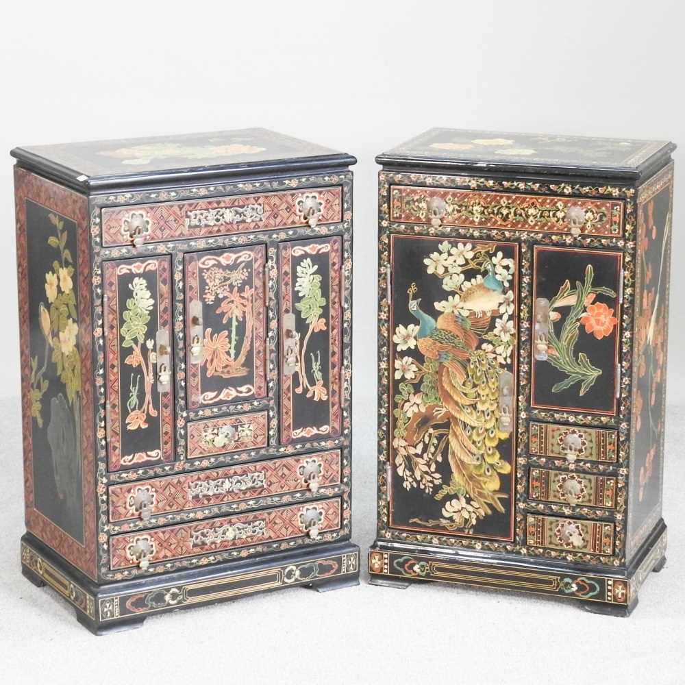 Lot 163 - A near pair of Chinese polychrome decorated