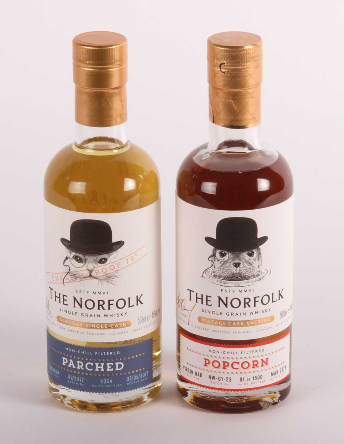 Lot 158 - Two bottles of The Norfolk single grain