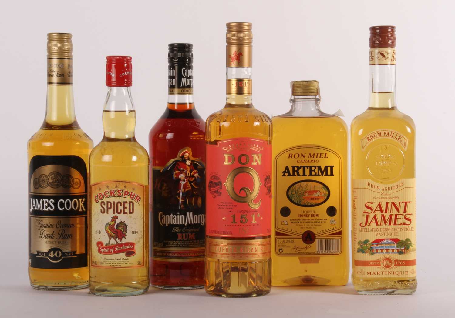 Lot 191 - Six bottles of rum, including a bottle of