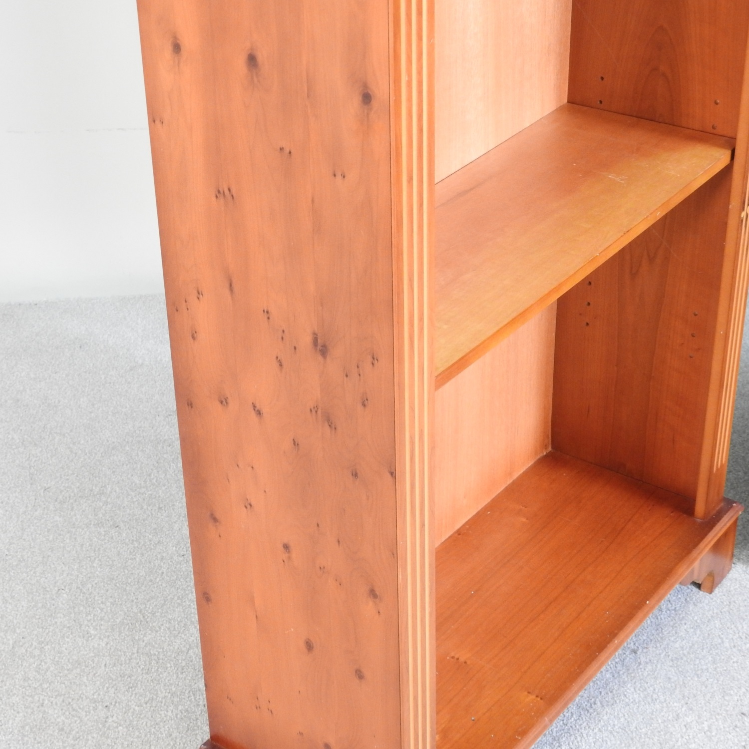 Lot 323 - A pair of reproduction yew wood open