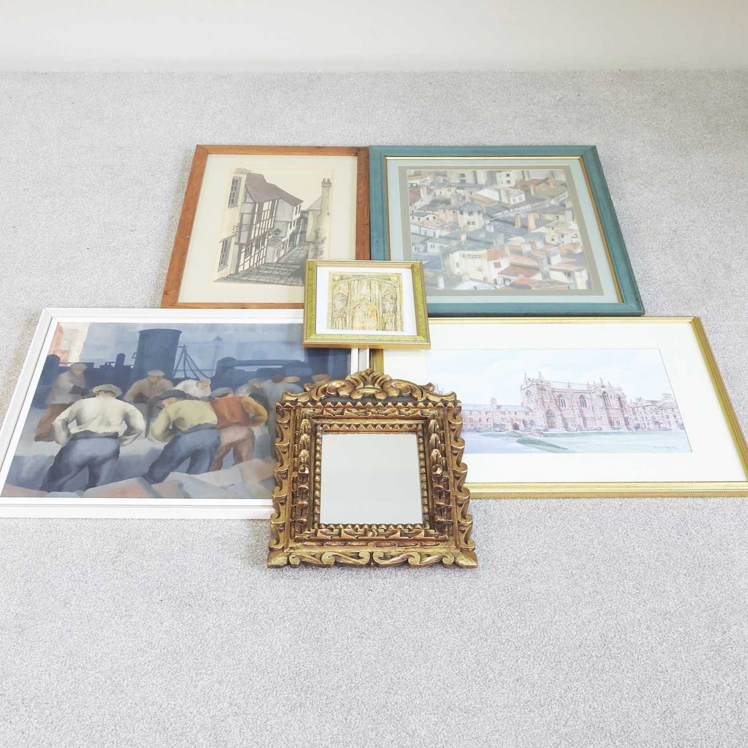 Lot 529 - James Cash, 20th century, Street scene,