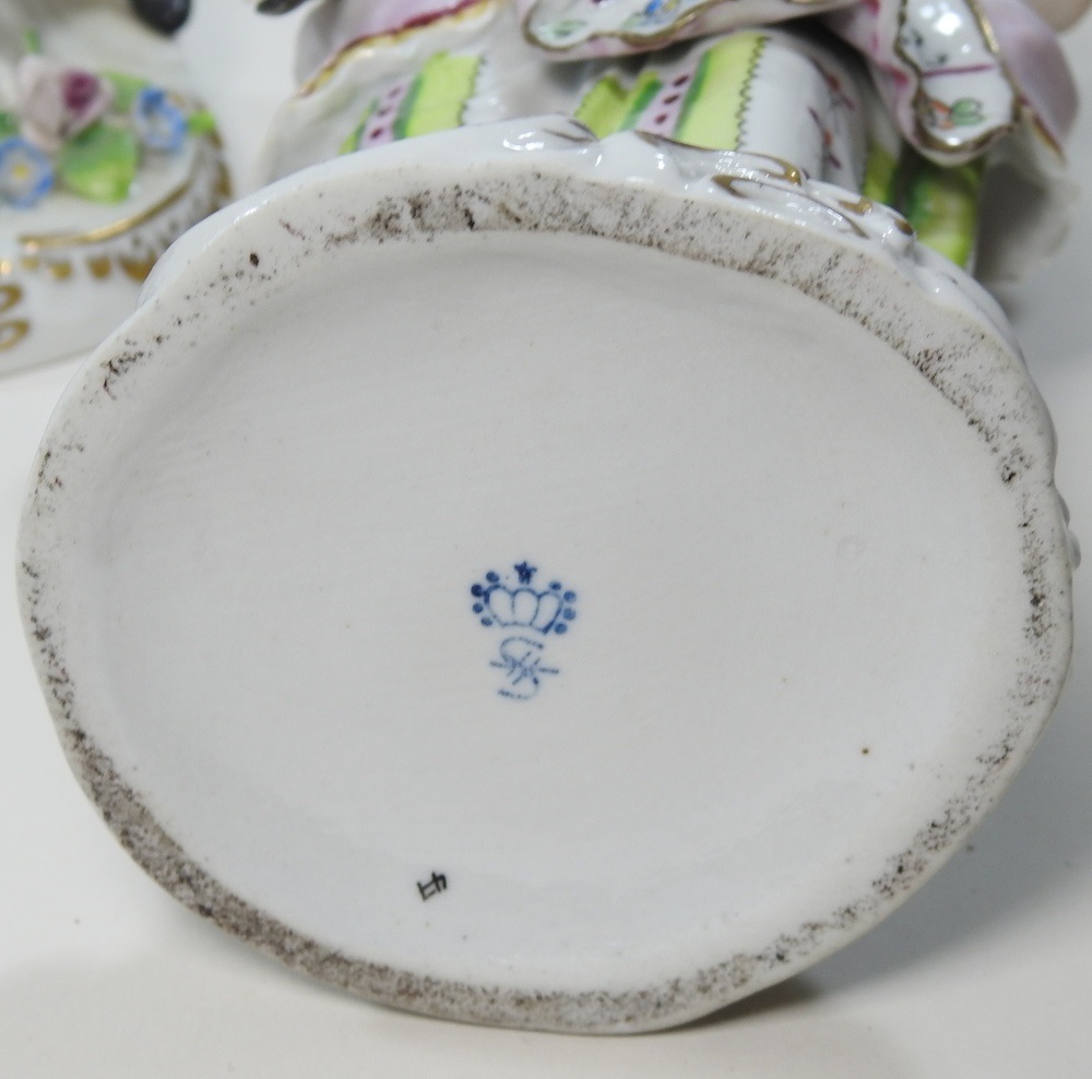 Lot 60 - A pair of Sitzendorf porcelain figures