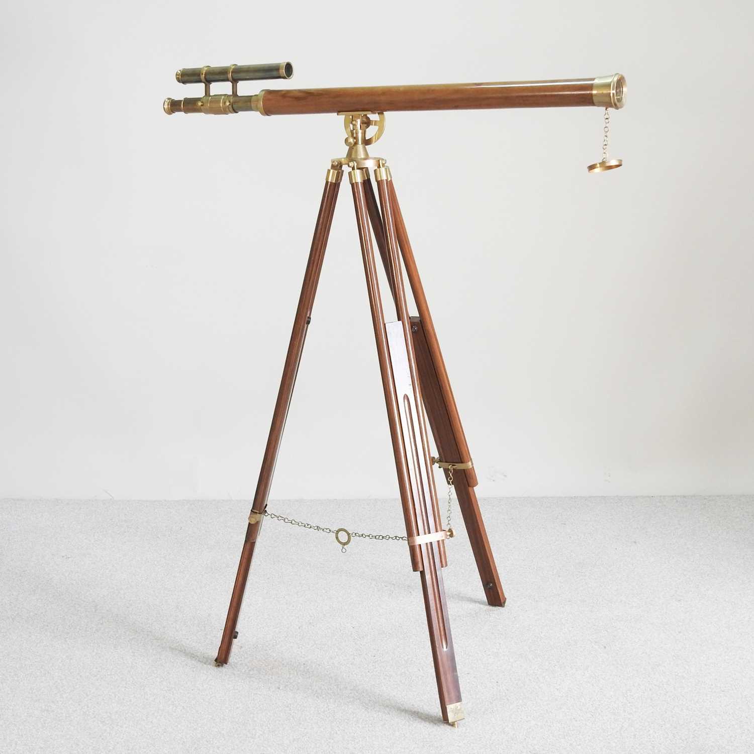 Lot 172 - A modern brass mounted telescope on stand,