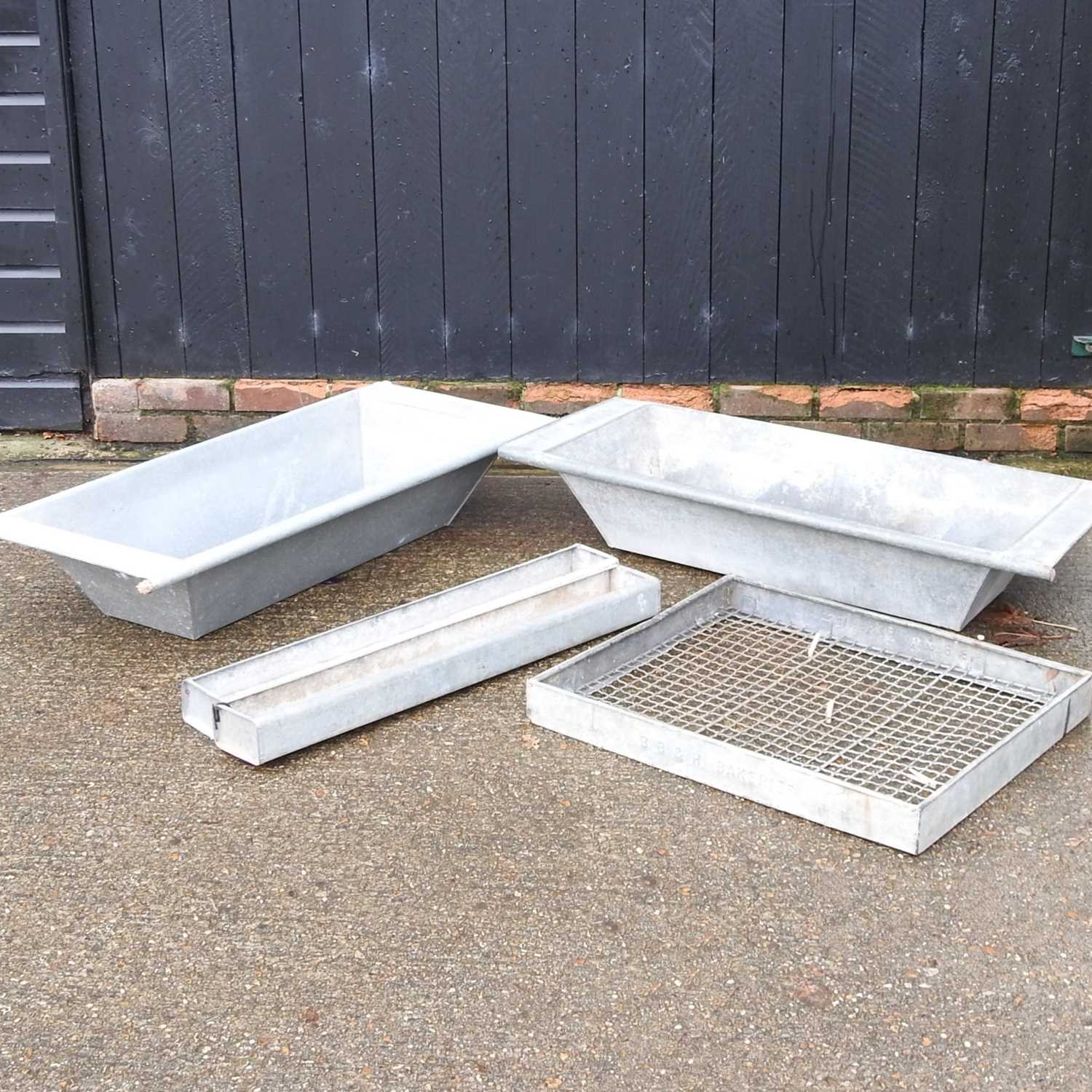 Lot 377 - A pair of galvanised troughs, each 122cm
