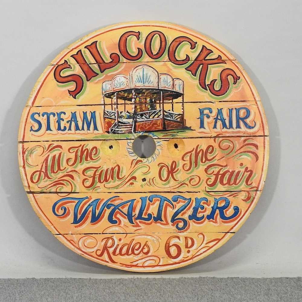 Lot 426 - A wooden painted fairground sign