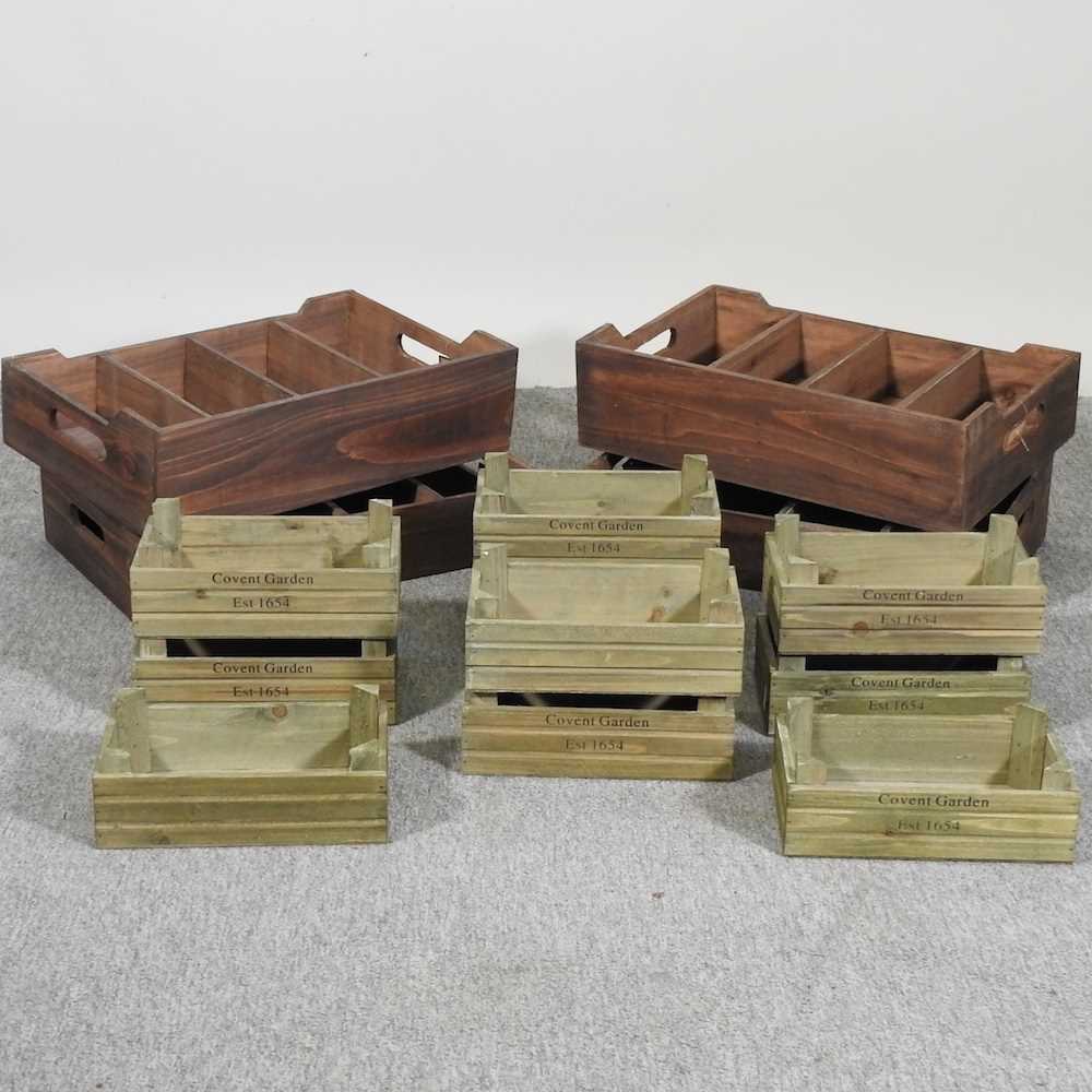 Lot 400 - Ten green wooden crates