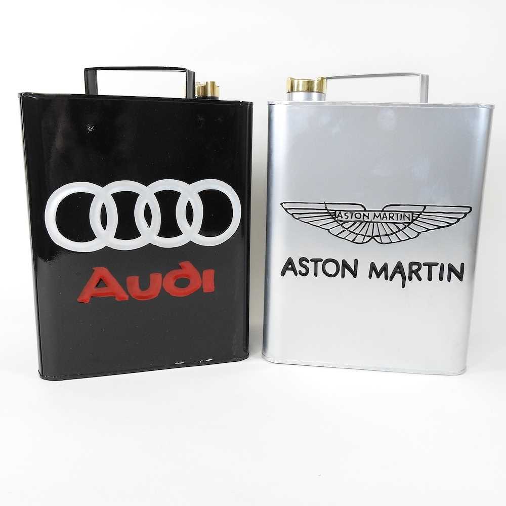 Lot 266 - Two reproduction painted metal oil cans