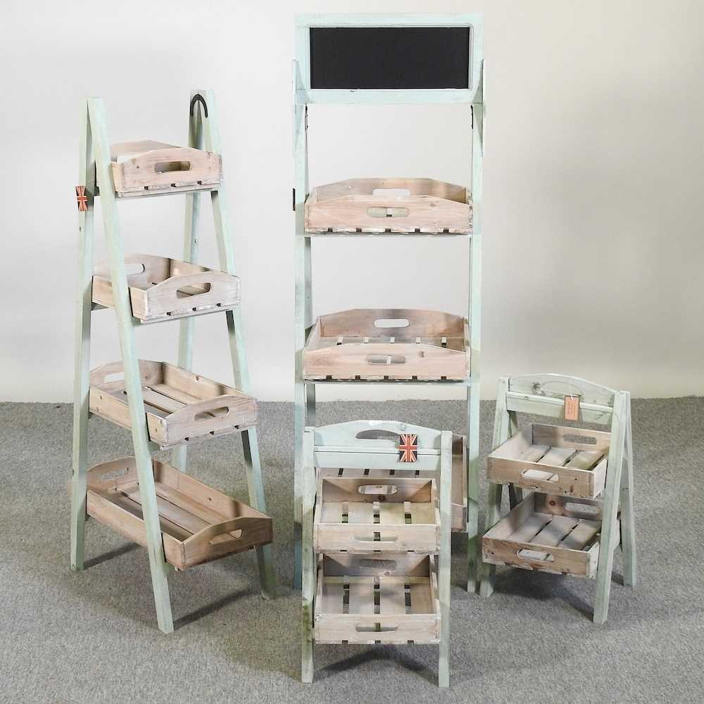 Lot 330 - A folding wooden display stand