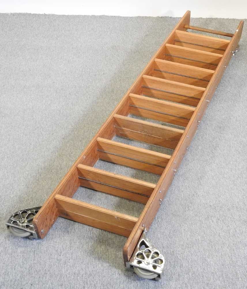 Lot 405 - A modern oak library ladder