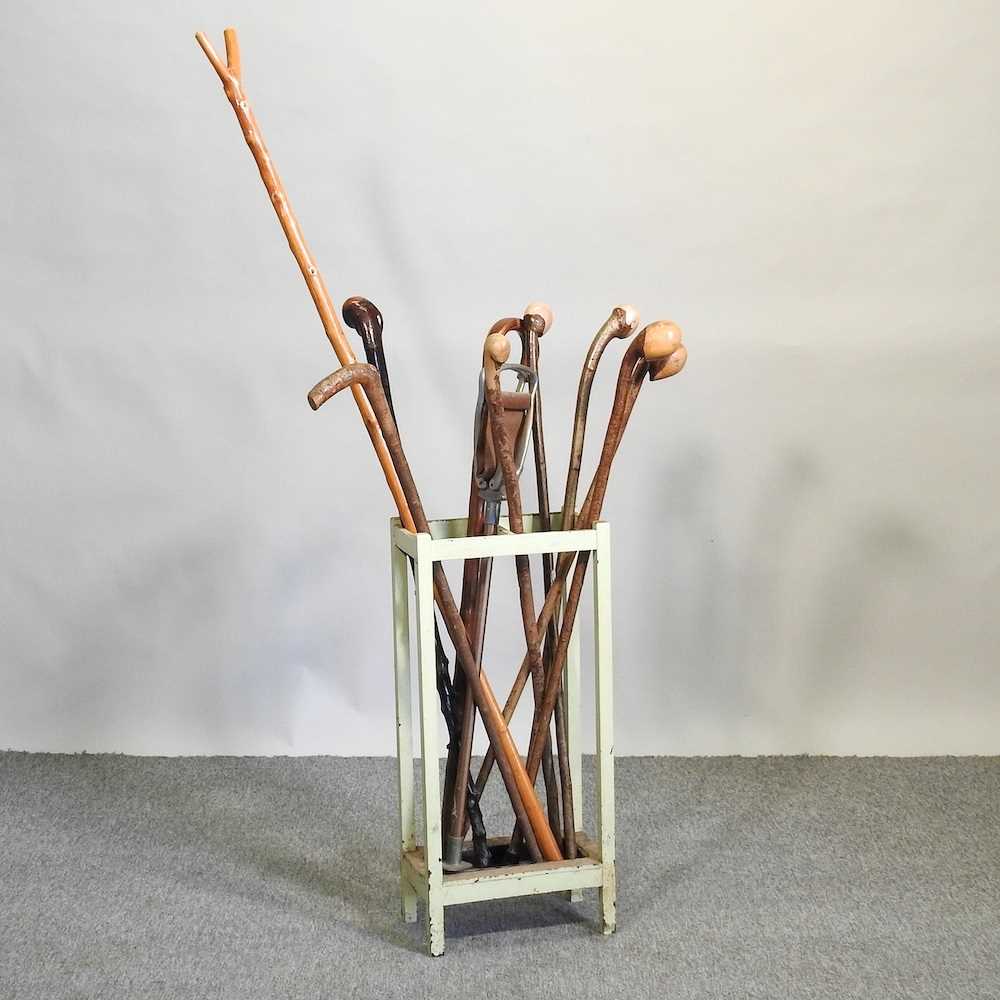 Lot 221 - A collection of walking sticks