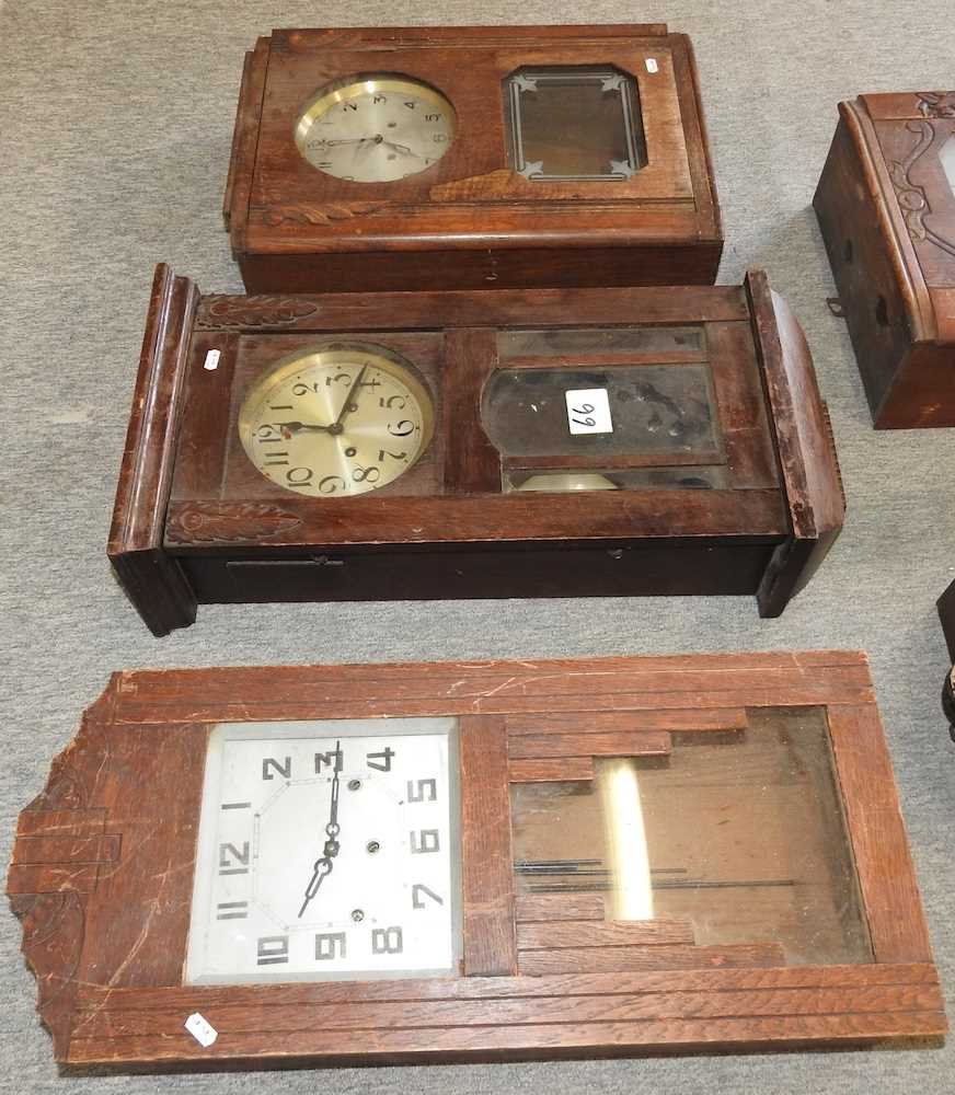Lot 210 - A collection of five wall clocks