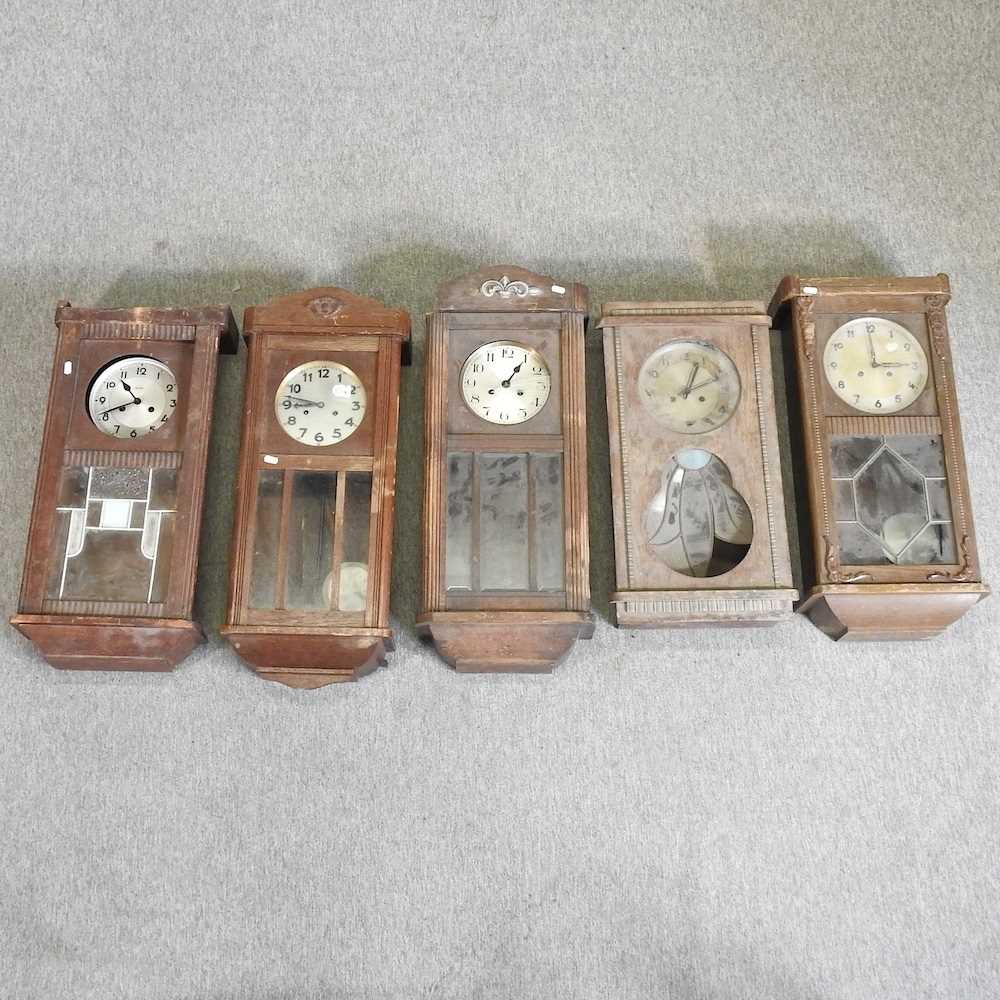 Lot 272 - A collection of five wall clocks