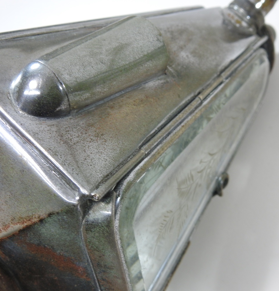 Lot 64 - A pair of chrome hearse lanterns